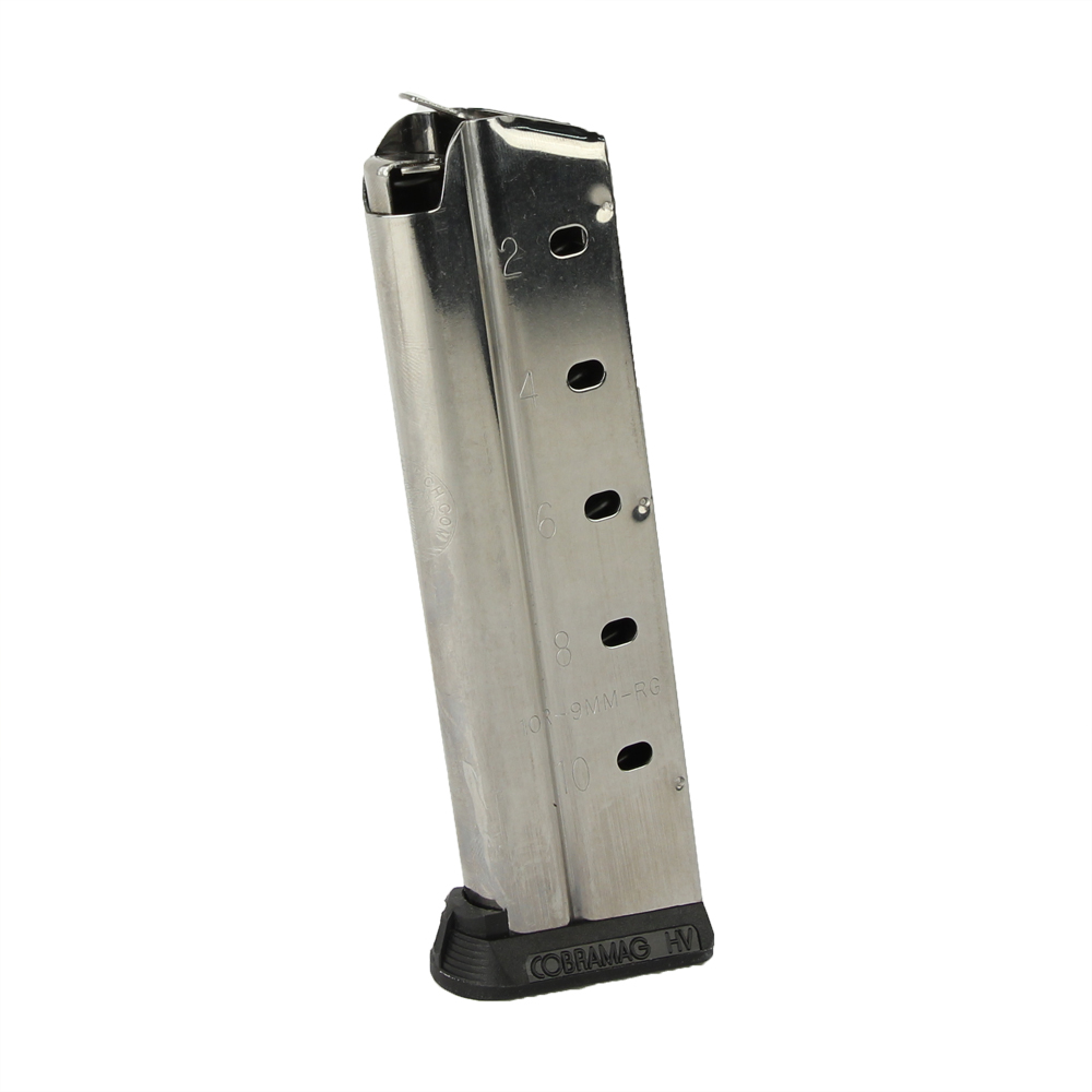 Cobra Mags 9mm 10 rd Magazine, Removable Base Pad, Government Length ...