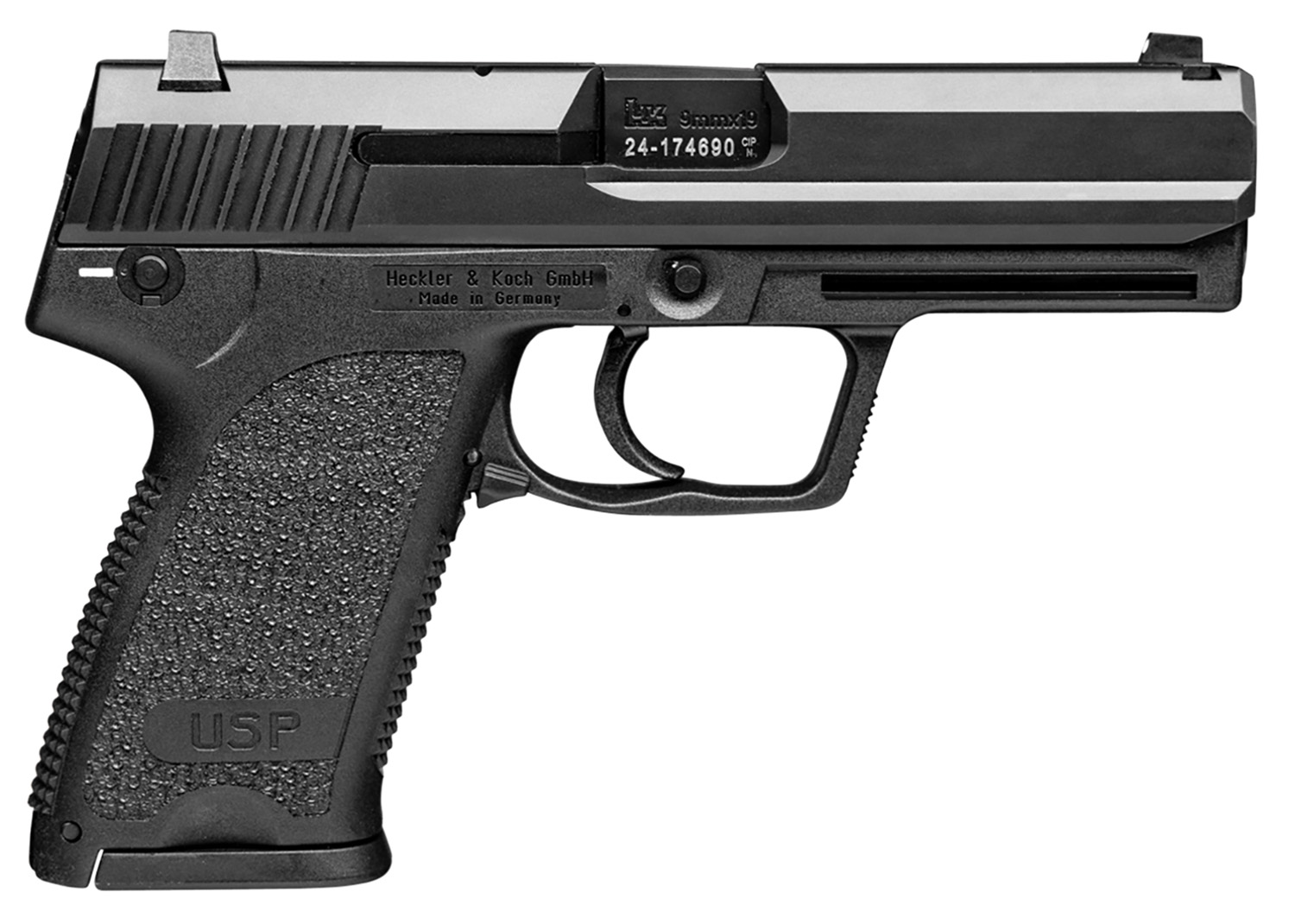 H&K USP 9mm, DA Standard sights - Top Gun Supply