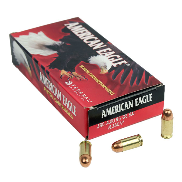 Federal American Eagle .380 Auto 95GR. FMJ - 50RD - Top Gun Supply