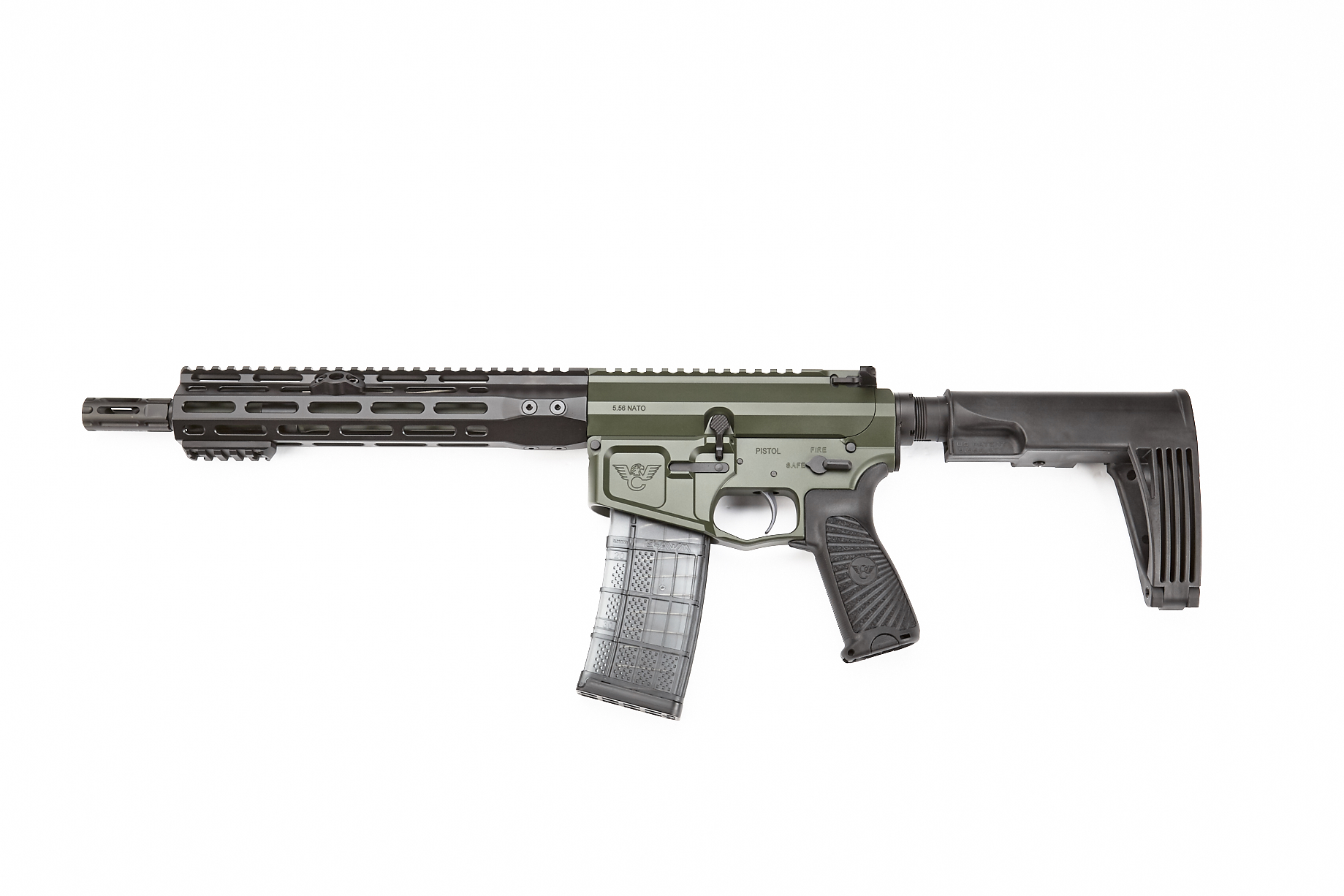 Wilson Combat AR Pistol, 5.56x45 NATO 11.3" - OD Green Armor Tuff - Top ...