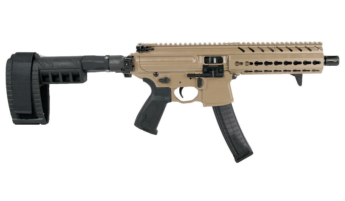 Sig Sauer MPX Pistol W/Stabilizing Brace, Keymod, 9mm - FDE - Top Gun Supply