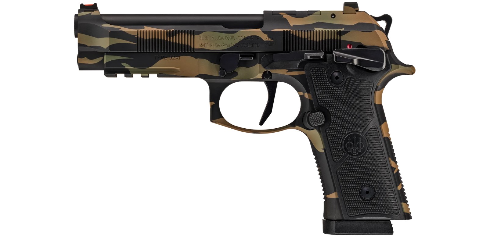 Beretta 92XI SAO Tiger Stripe, Fixed Sights, 9mm - Top Gun Supply