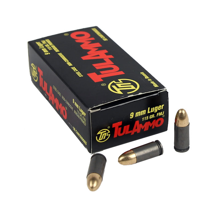 Tula 9mm Luger 115 GR. FMJ - Steel Case - 50RD - Top Gun Supply